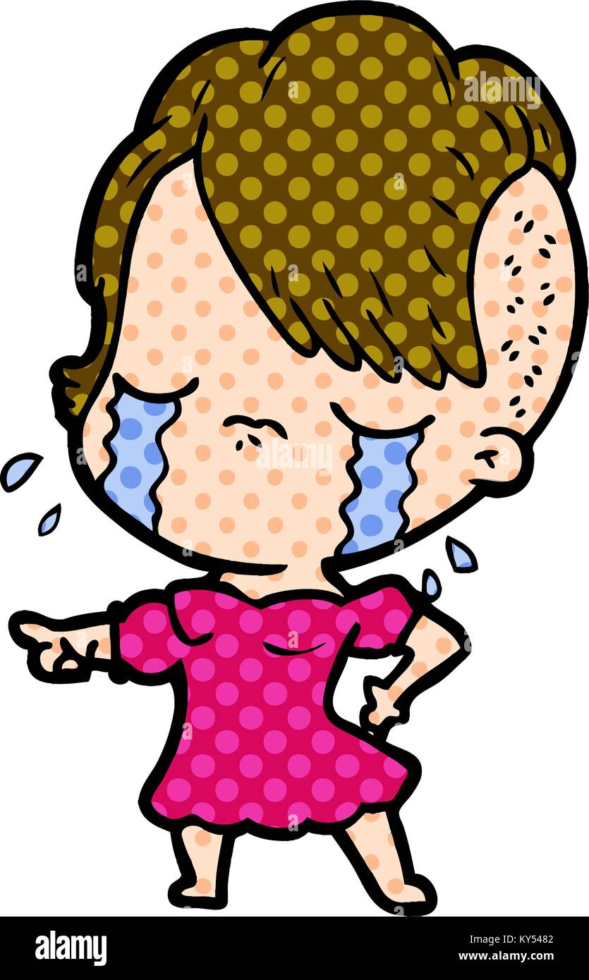 cartoon crying girl Stock Vector Image & Art - Alamy