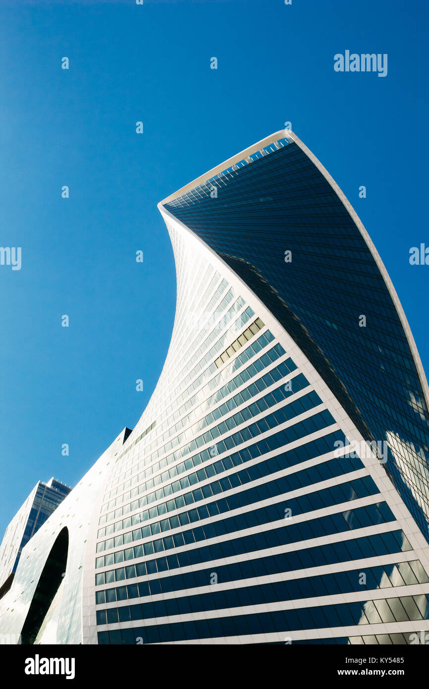 Moscow, Russia - August 16, 2016: Curved Tower - Evolution against the ...