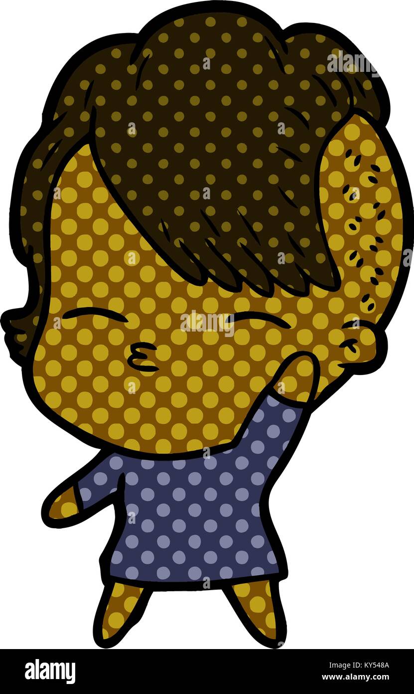 cartoon squinting girl Stock Vector Image & Art - Alamy