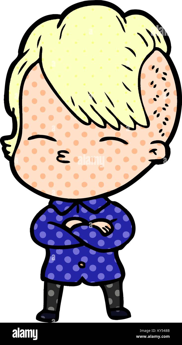 cartoon squinting girl Stock Vector Image & Art - Alamy