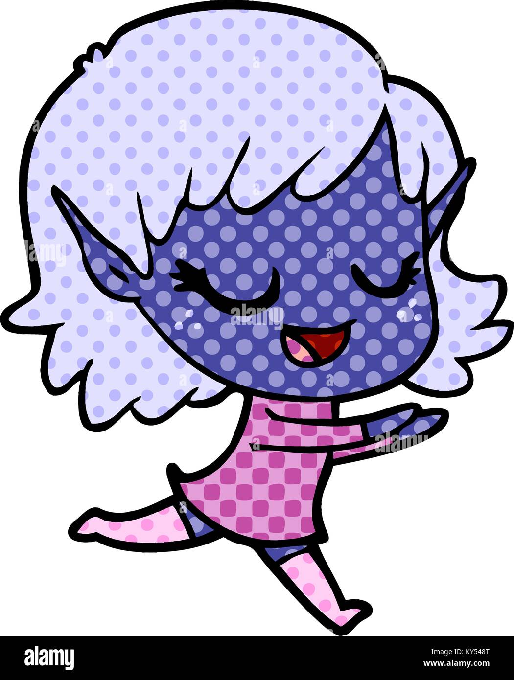 happy cartoon elf girl running Stock Vector Image & Art - Alamy