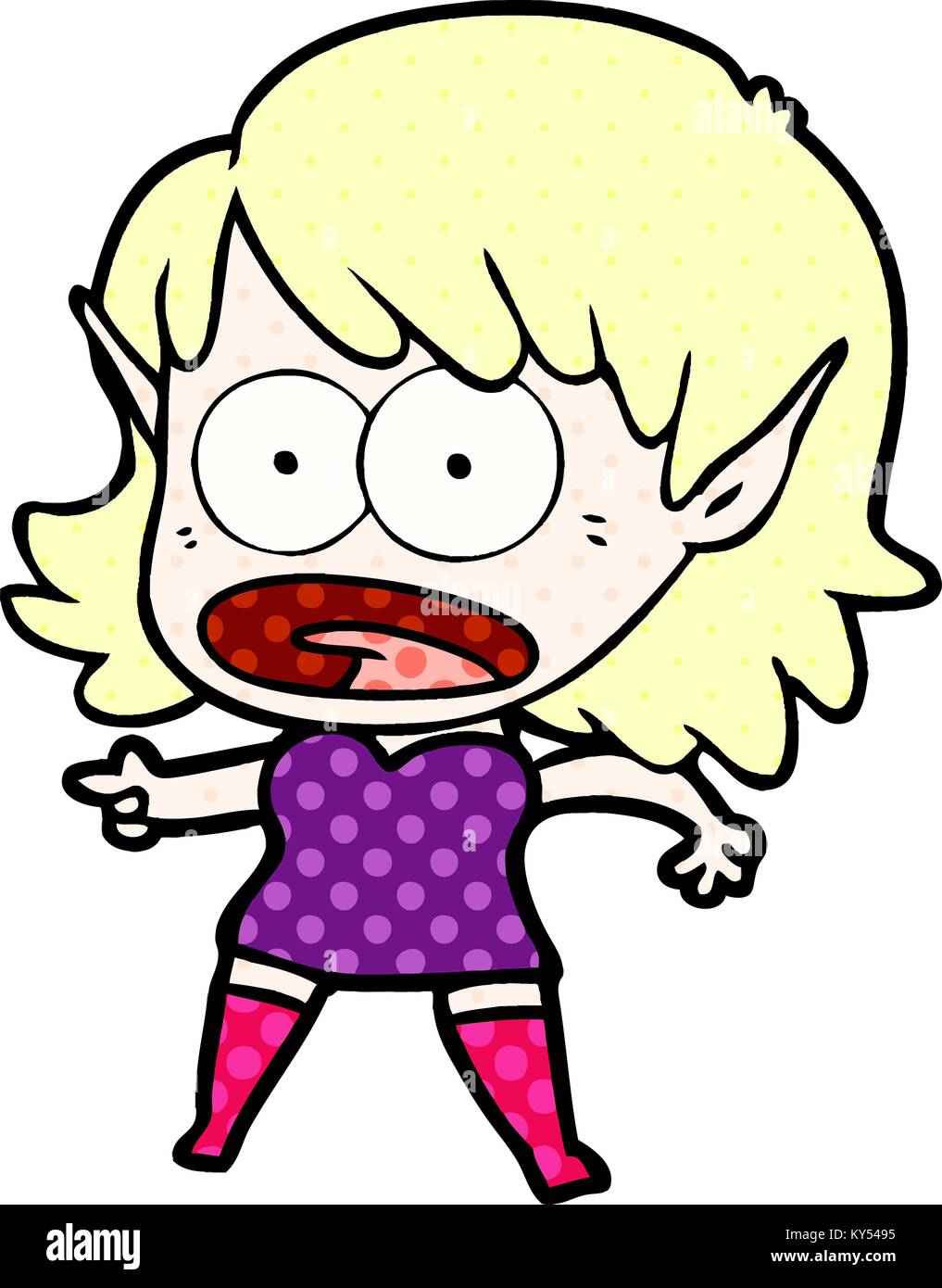 cartoon shocked elf girl Stock Vector Image & Art - Alamy
