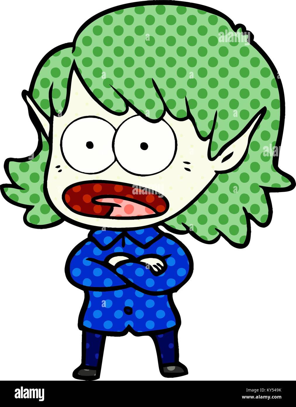 cartoon shocked elf girl Stock Vector Image & Art - Alamy