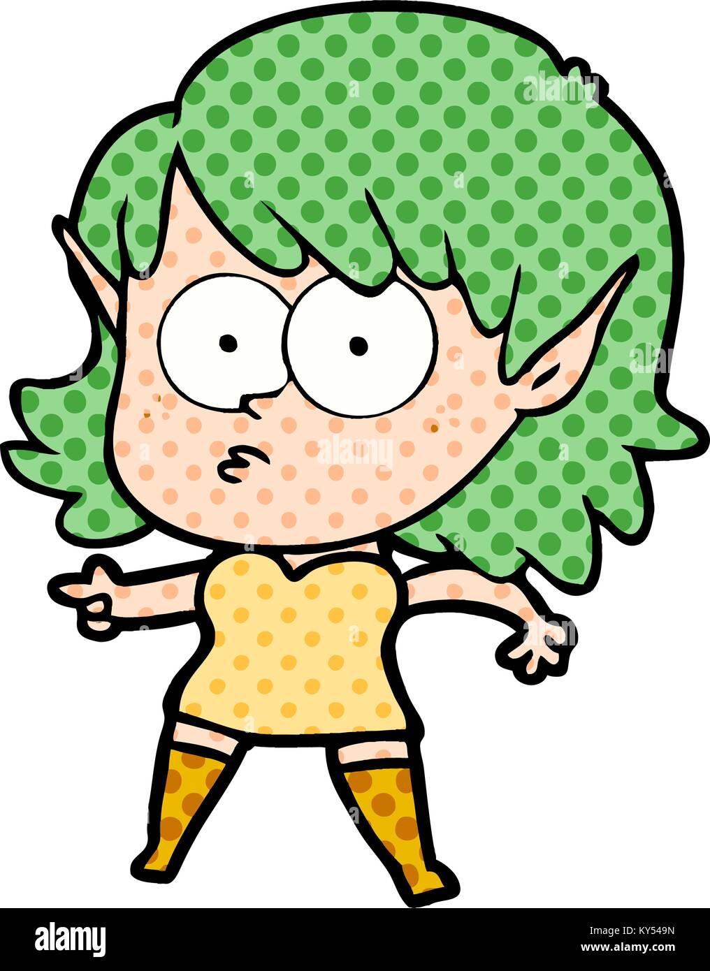 cartoon shocked elf girl Stock Vector Image & Art - Alamy