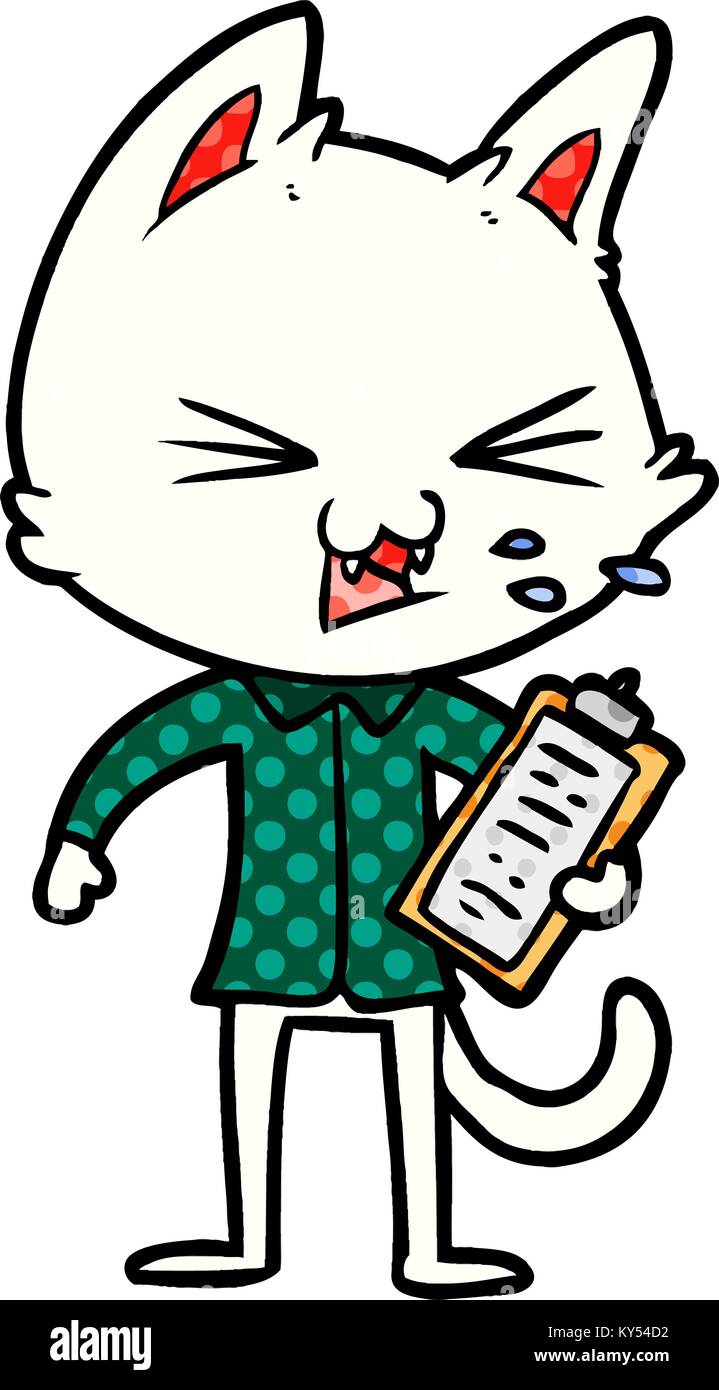 cartoon salesman cat hissing Stock Vector Image & Art - Alamy
