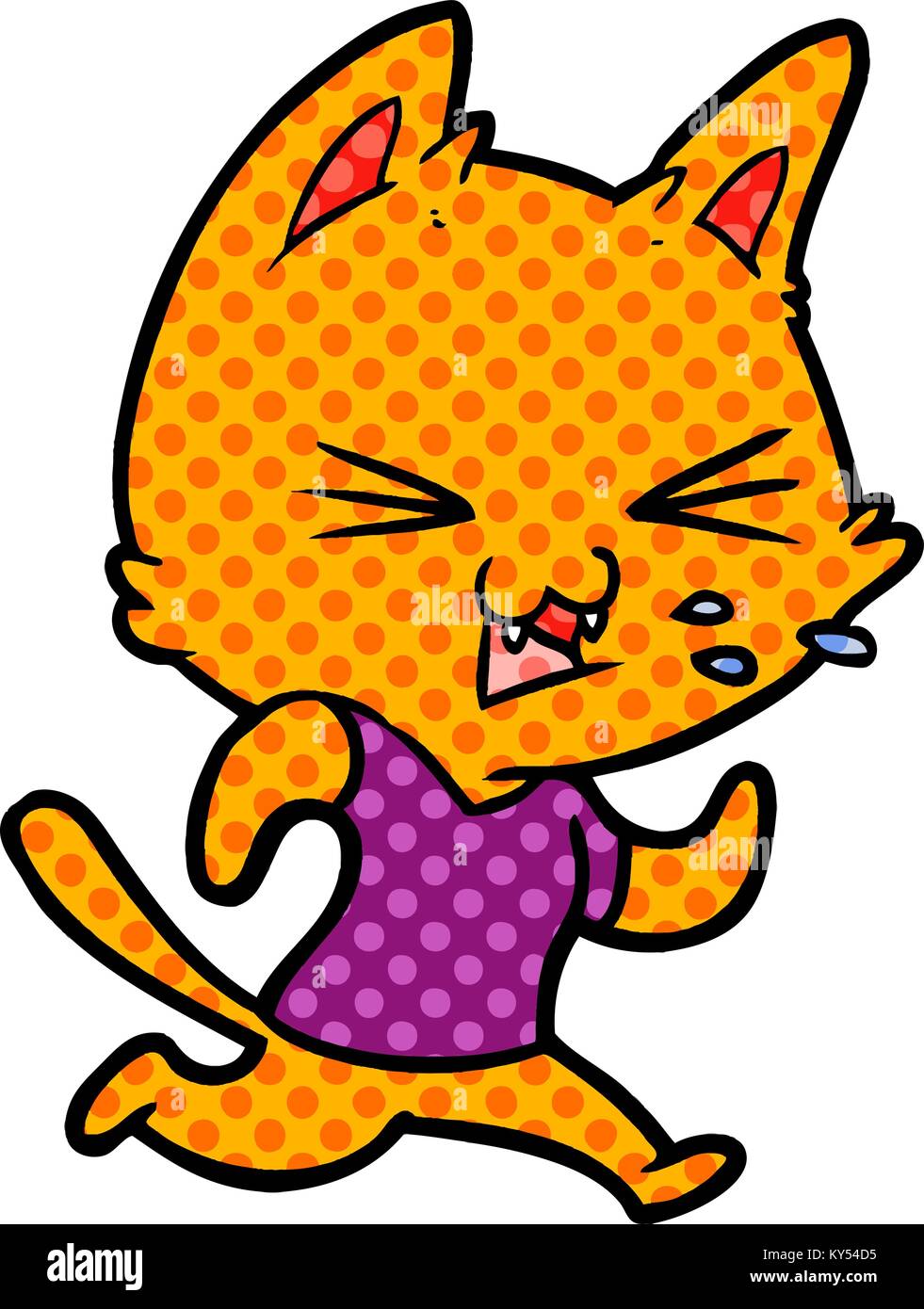 cartoon running cat hissing Stock Vector Image & Art - Alamy