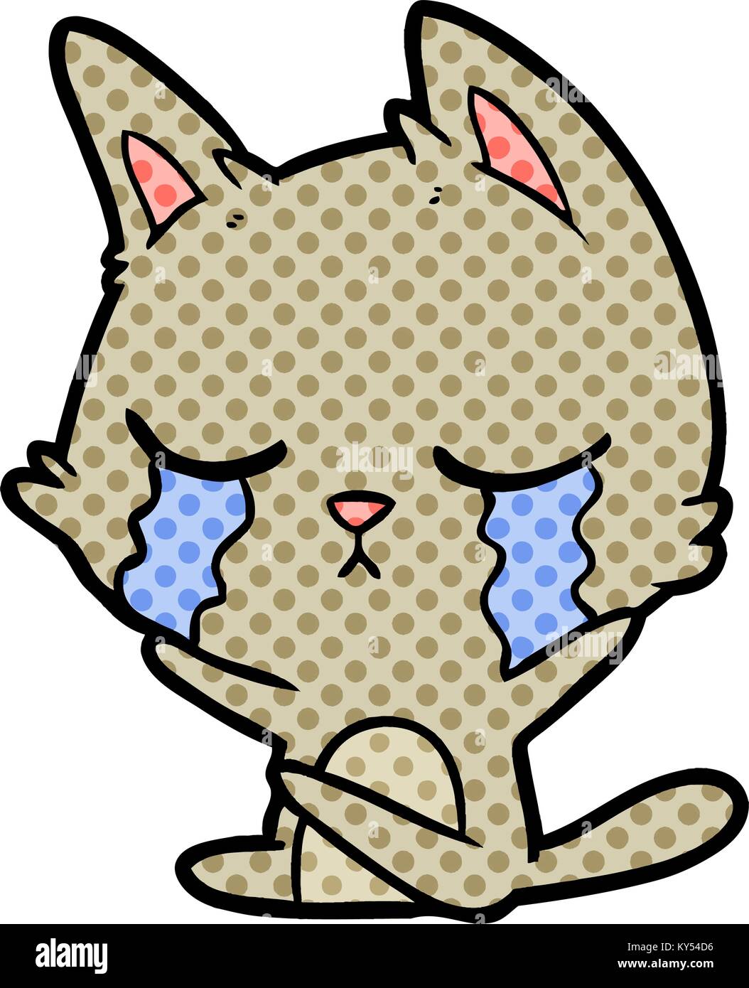 crying cartoon cat Stock Vector Image & Art - Alamy