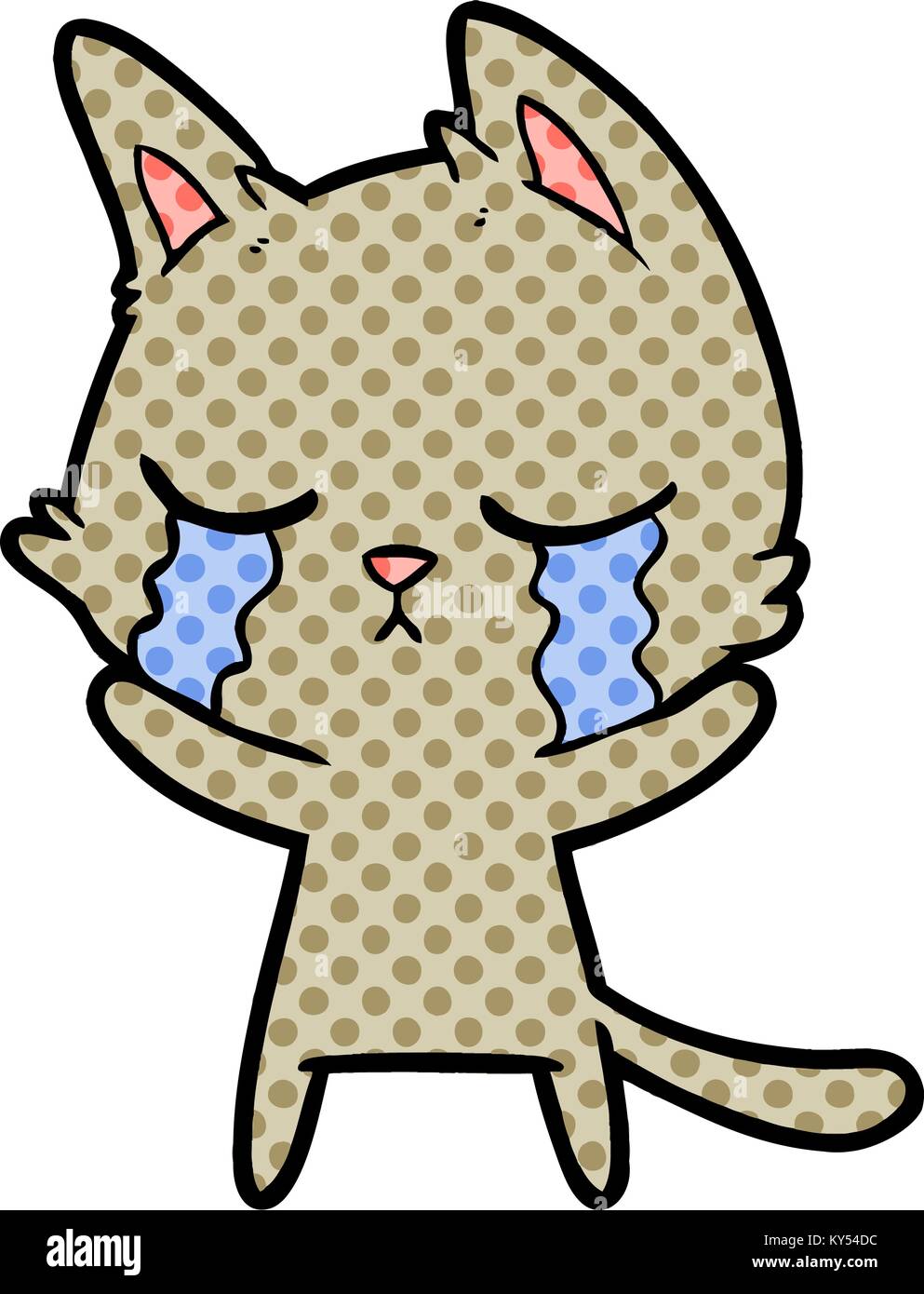 crying cartoon cat Stock Vector Image & Art - Alamy