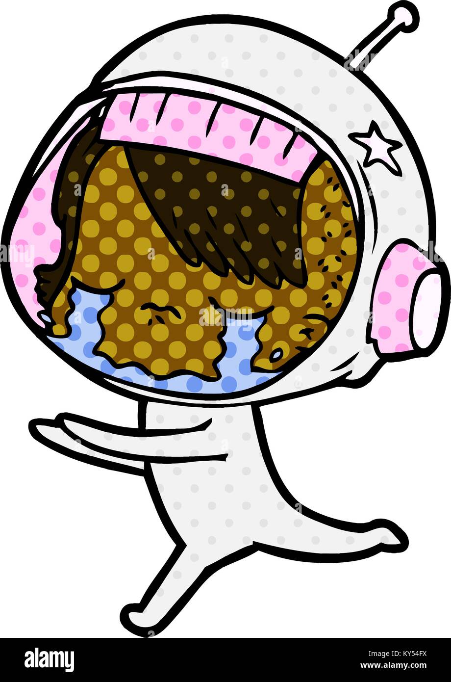 cartoon crying astronaut girl Stock Vector Image & Art - Alamy