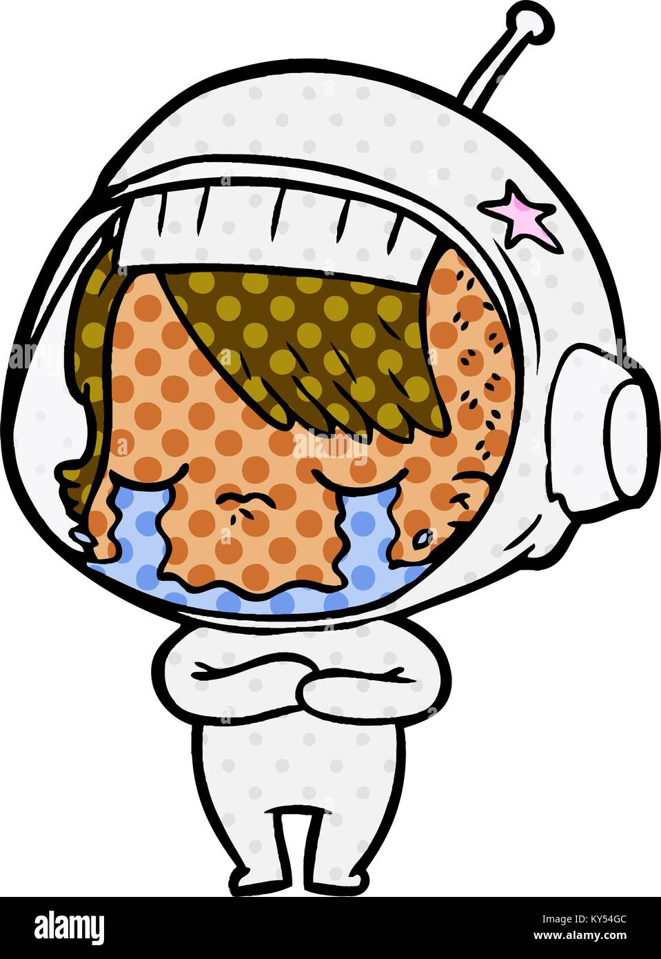 cartoon crying astronaut girl Stock Vector Image & Art - Alamy