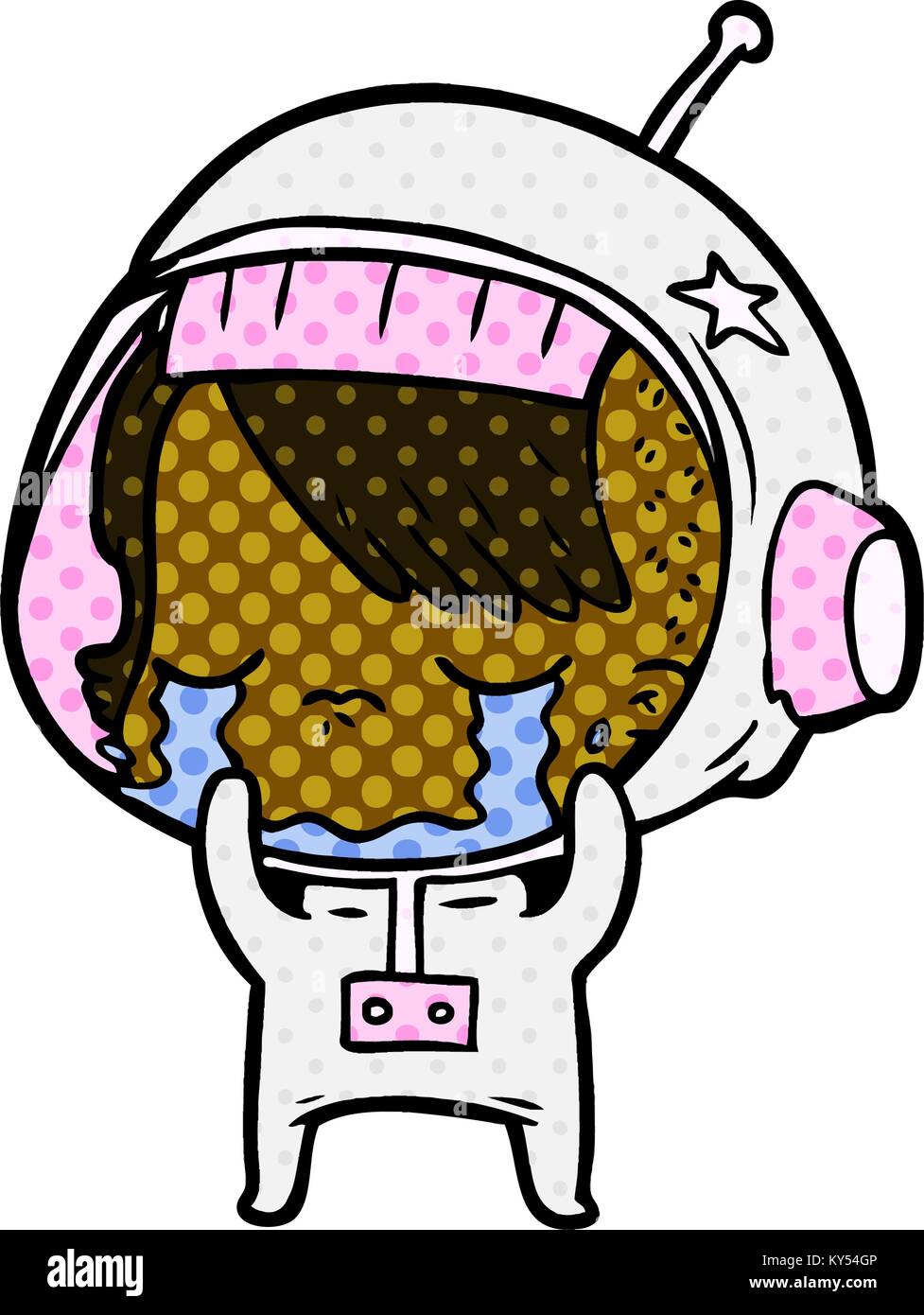 cartoon crying astronaut girl Stock Vector Image & Art - Alamy