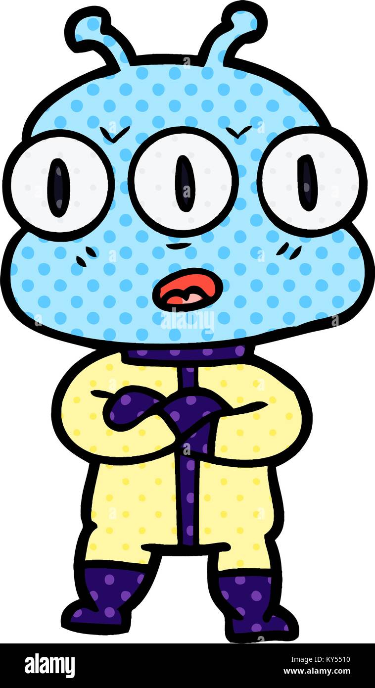 cartoon three eyed alien Stock Vector Image & Art - Alamy