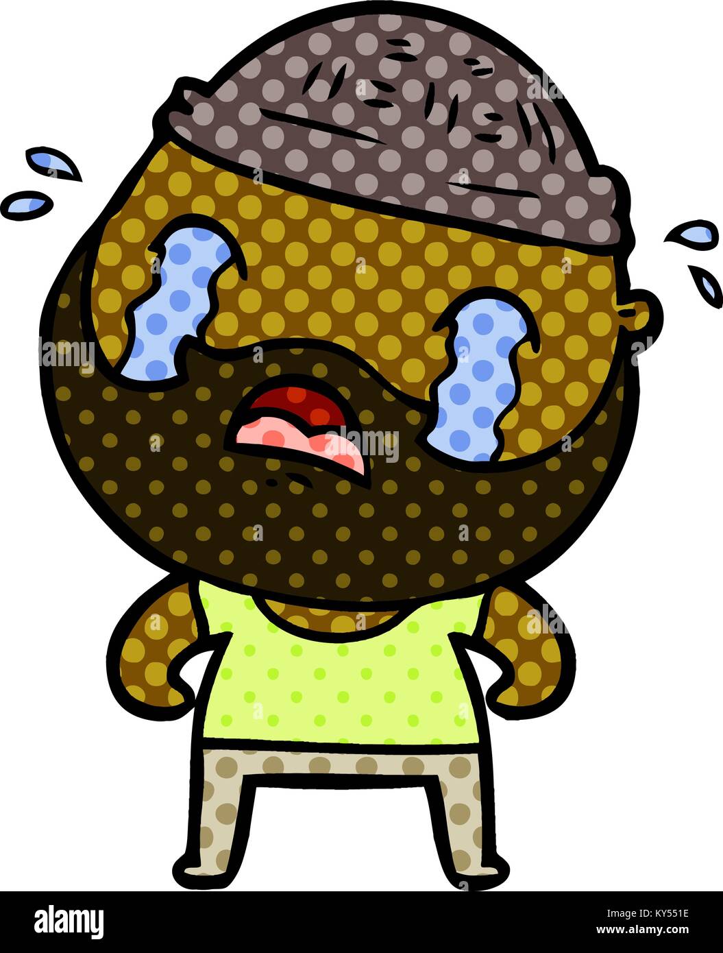 cartoon bearded man crying Stock Vector Image & Art - Alamy