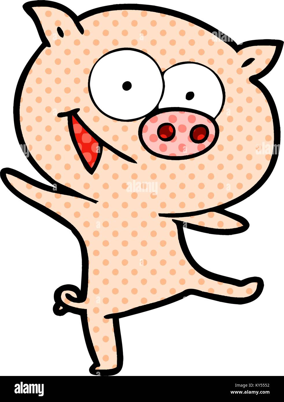 cheerful dancing pig cartoon Stock Vector Image & Art - Alamy