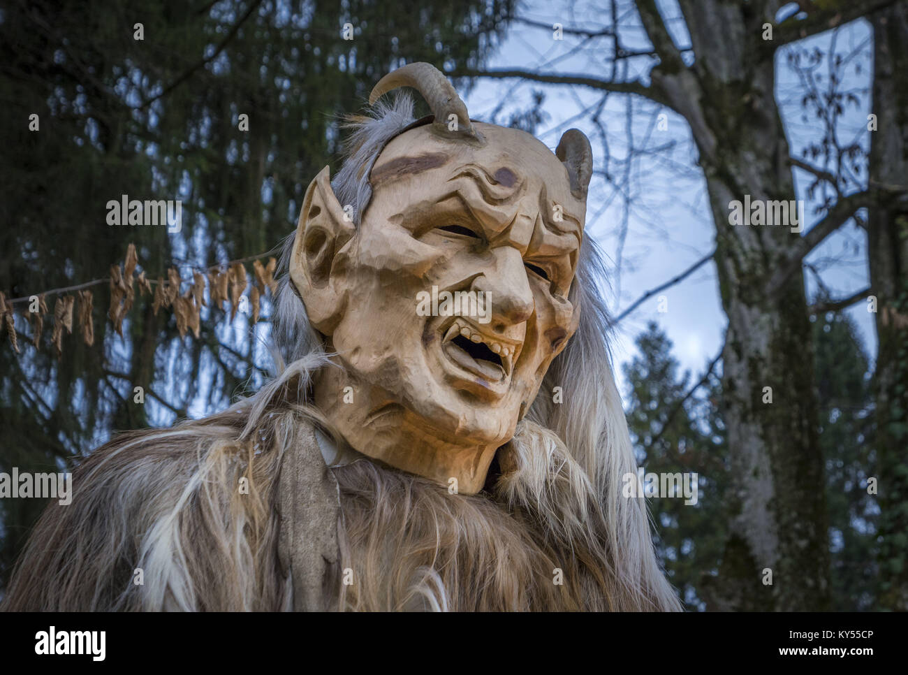 Krampus or devil mask, Salzburg Austria Stock Photo - Alamy