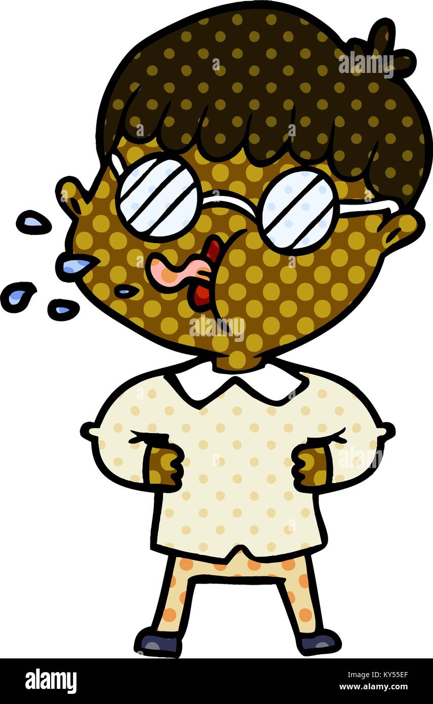 cartoon boy wearing spectacles Stock Vector Image & Art - Alamy