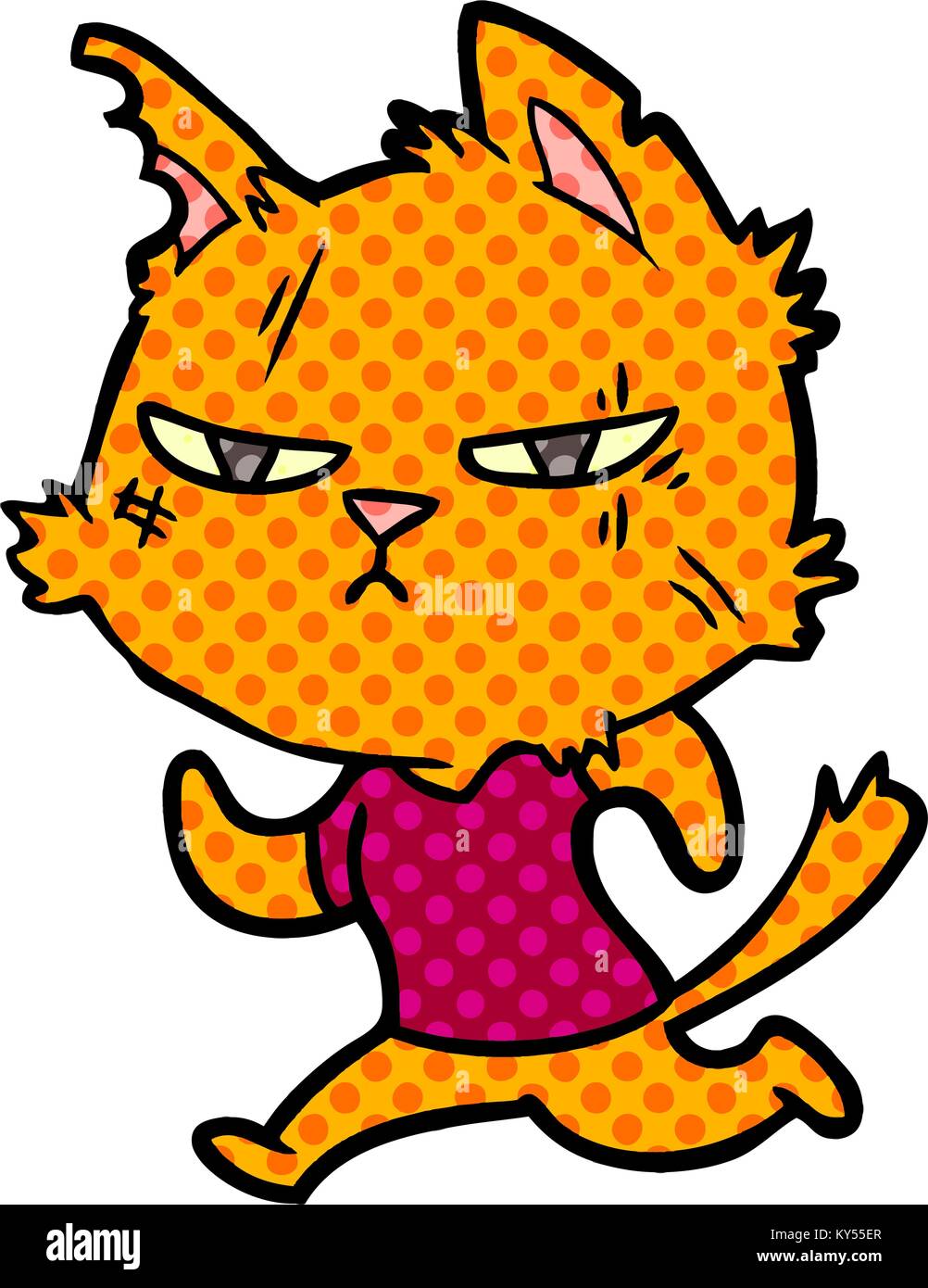 tough cartoon cat running Stock Vector Image & Art - Alamy