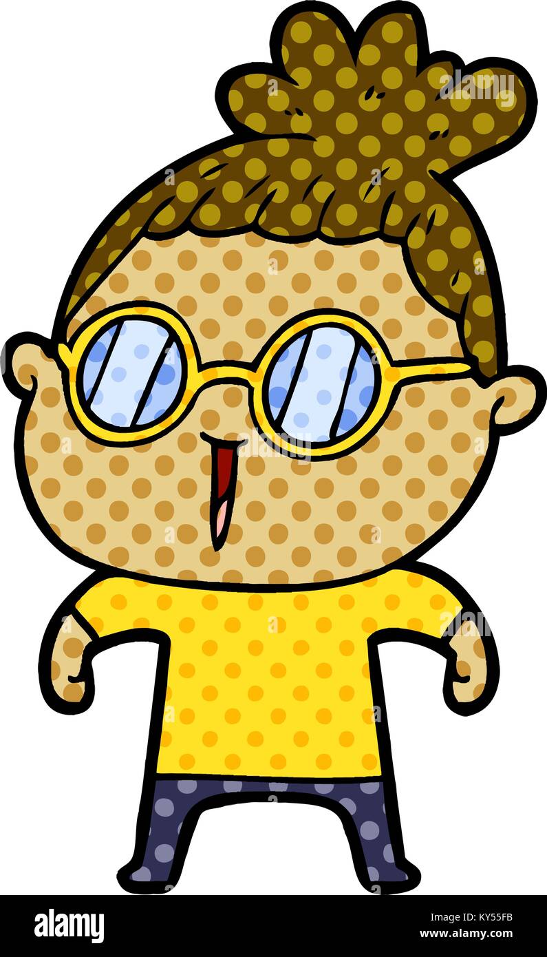 cartoon woman wearing spectacles Stock Vector Image & Art - Alamy