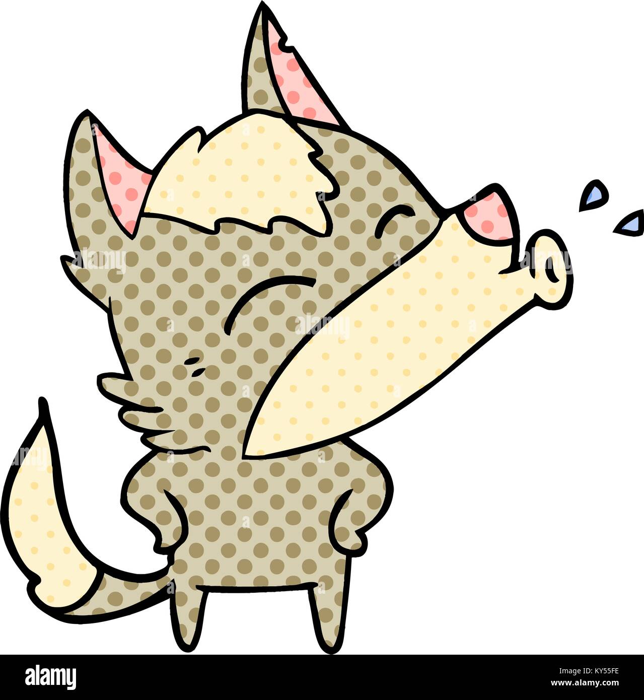 howling wolf cartoon Stock Vector Image & Art - Alamy