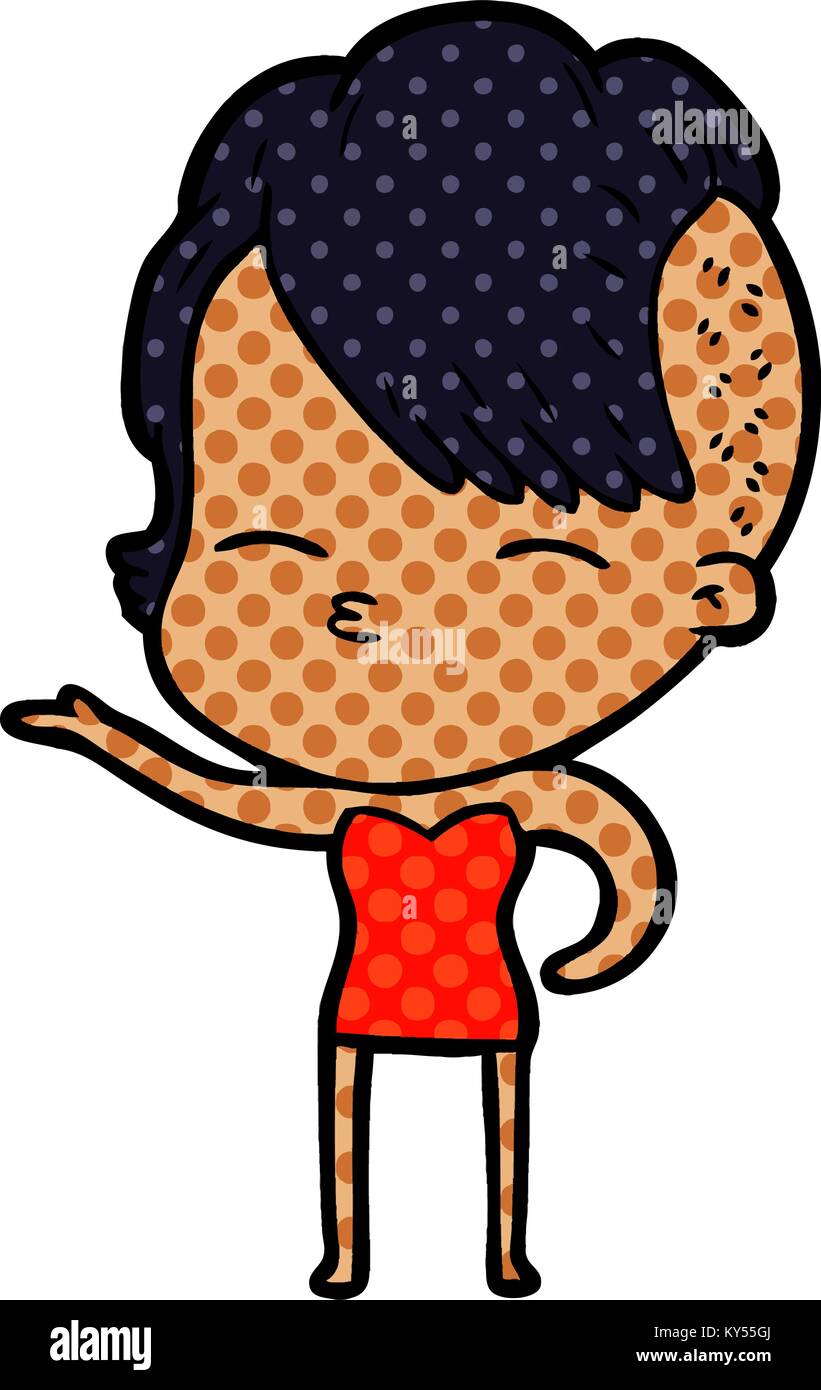 cartoon squinting girl Stock Vector Image & Art - Alamy