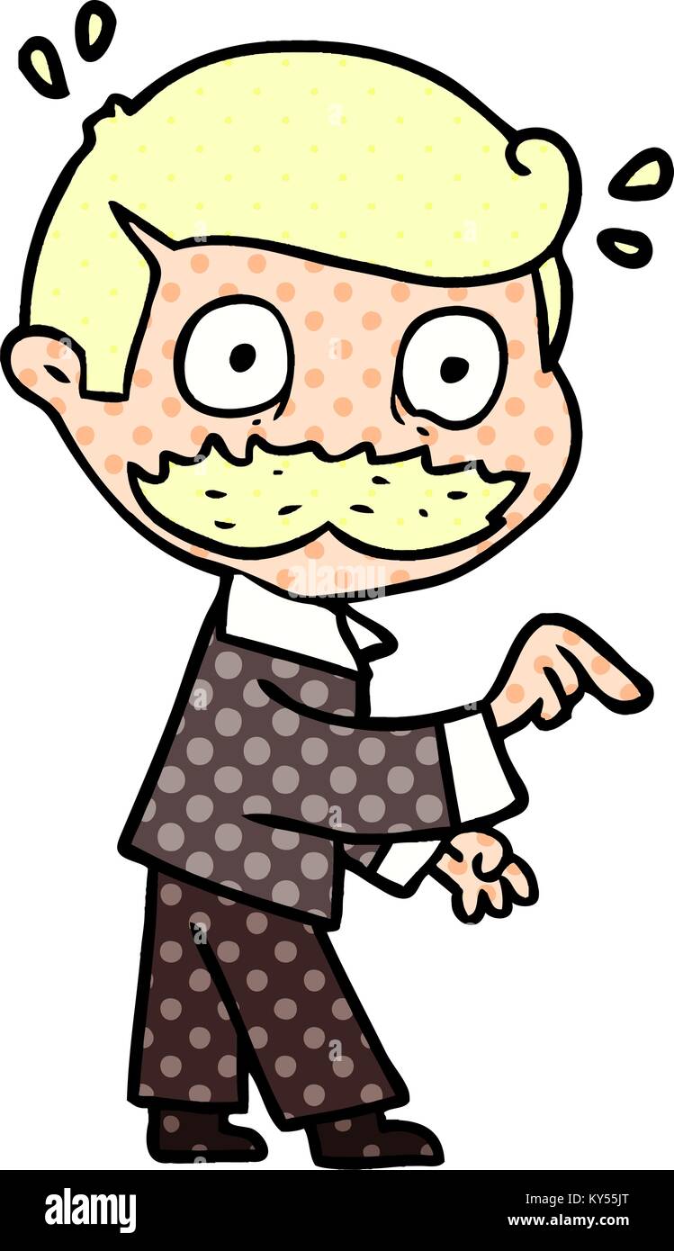 cartoon man with mustache making a point Stock Vector Image & Art - Alamy