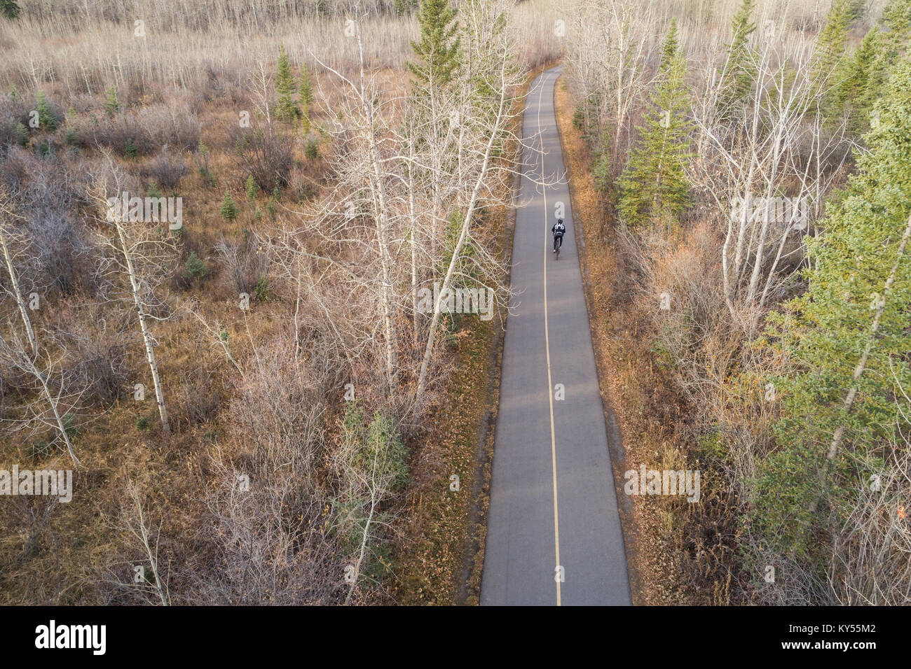 Rider riding bicycle on road Stock Photo - Alamy