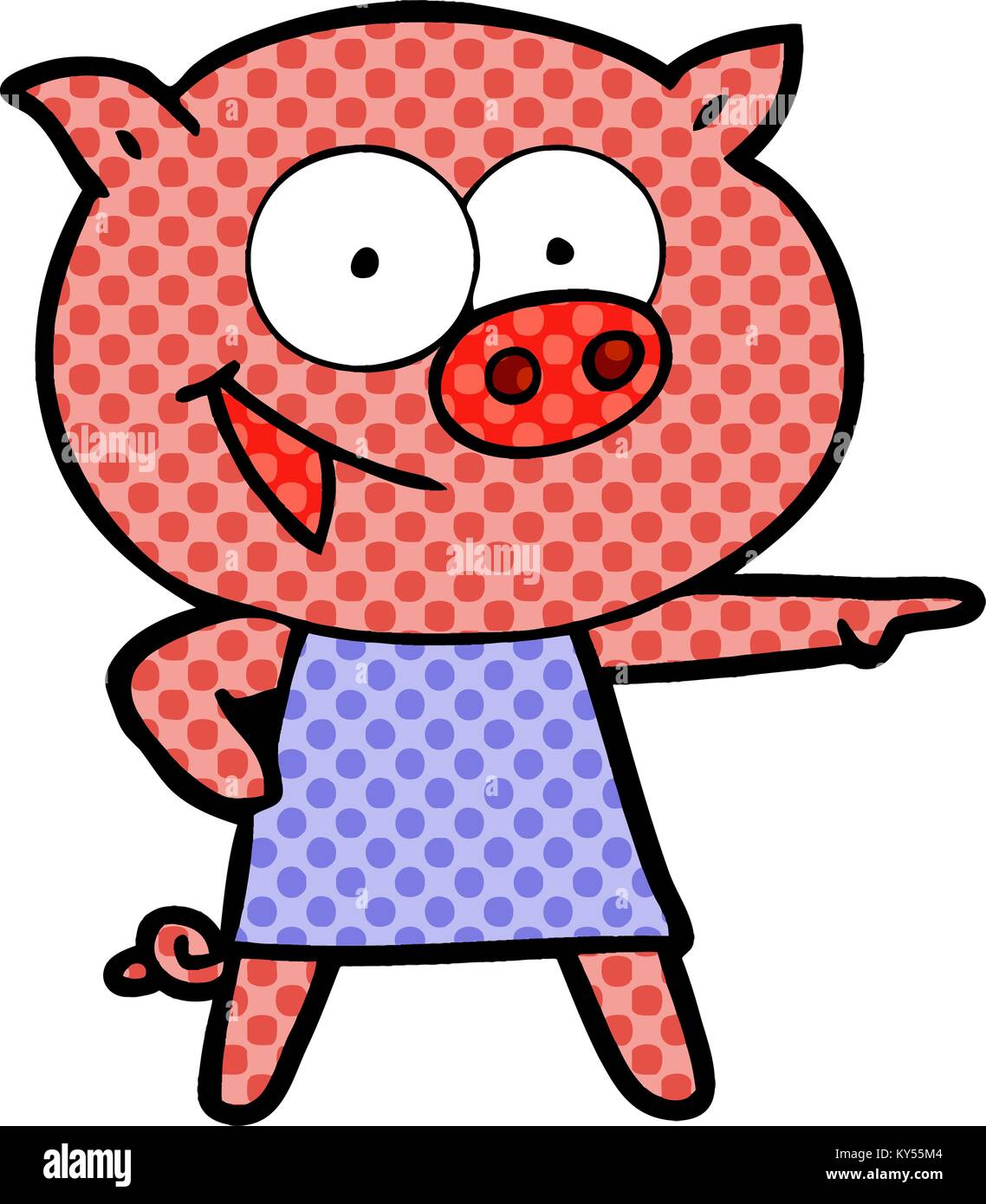 cheerful pig in dress pointing cartoon Stock Vector Image & Art - Alamy