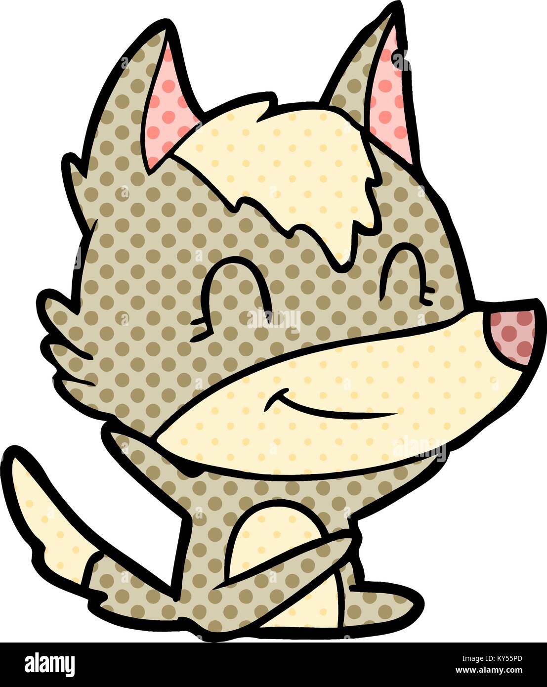 friendly cartoon wolf Stock Vector Image & Art - Alamy