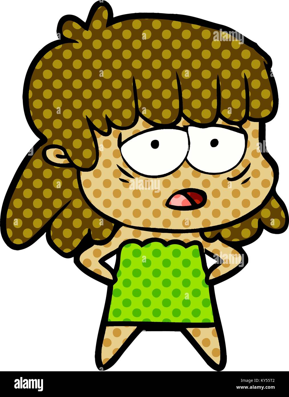 cartoon tired woman Stock Vector Image & Art - Alamy