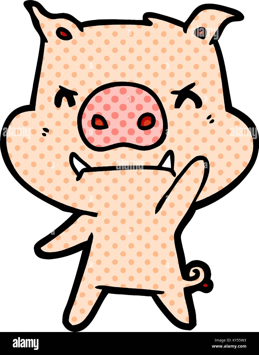 angry cartoon pig Stock Vector Image & Art - Alamy