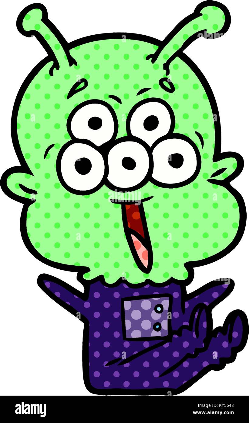 happy cartoon alien Stock Vector Image & Art - Alamy