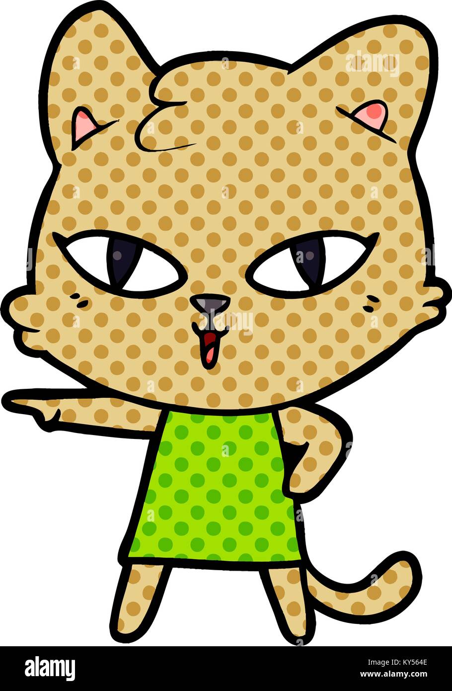 Cartoon Cat In Dress Pointing Stock Vector Image And Art Alamy