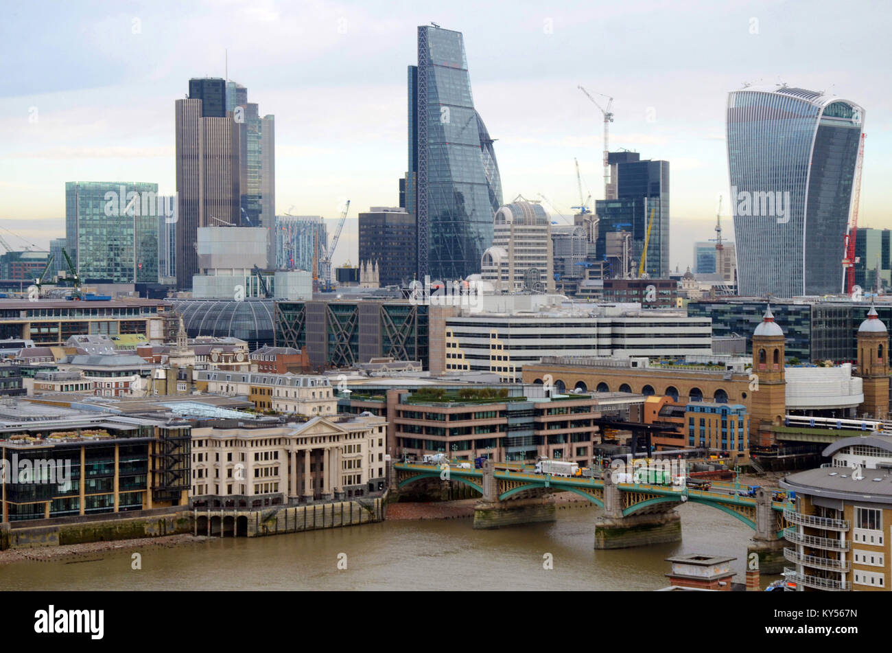 London, UK, 08/11/2016 London skyline view taken from Tate Modern art ...