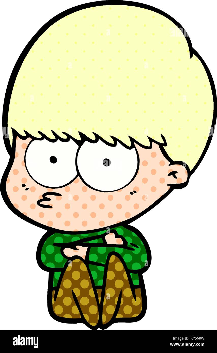 nervous cartoon boy Stock Vector Image & Art - Alamy