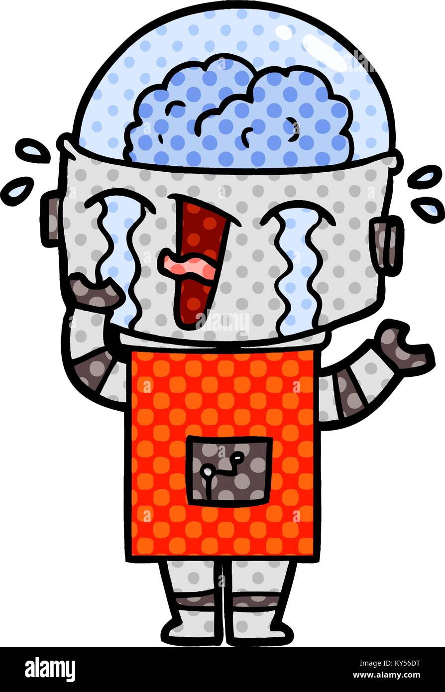 cartoon crying robot Stock Vector Image & Art - Alamy