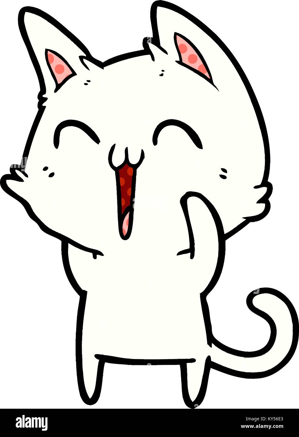 happy cartoon cat Stock Vector Image & Art - Alamy