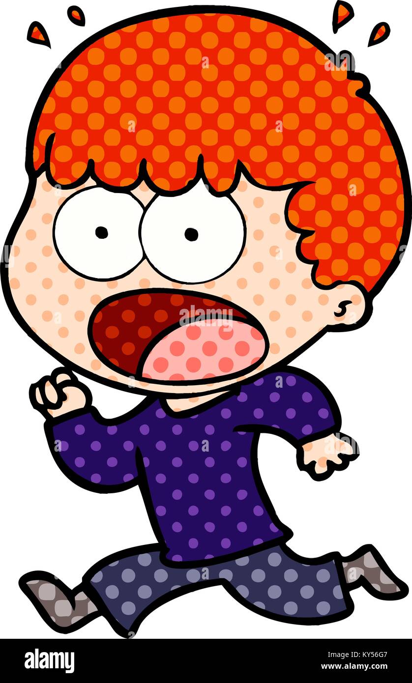 cartoon shocked man running away Stock Vector Image & Art - Alamy