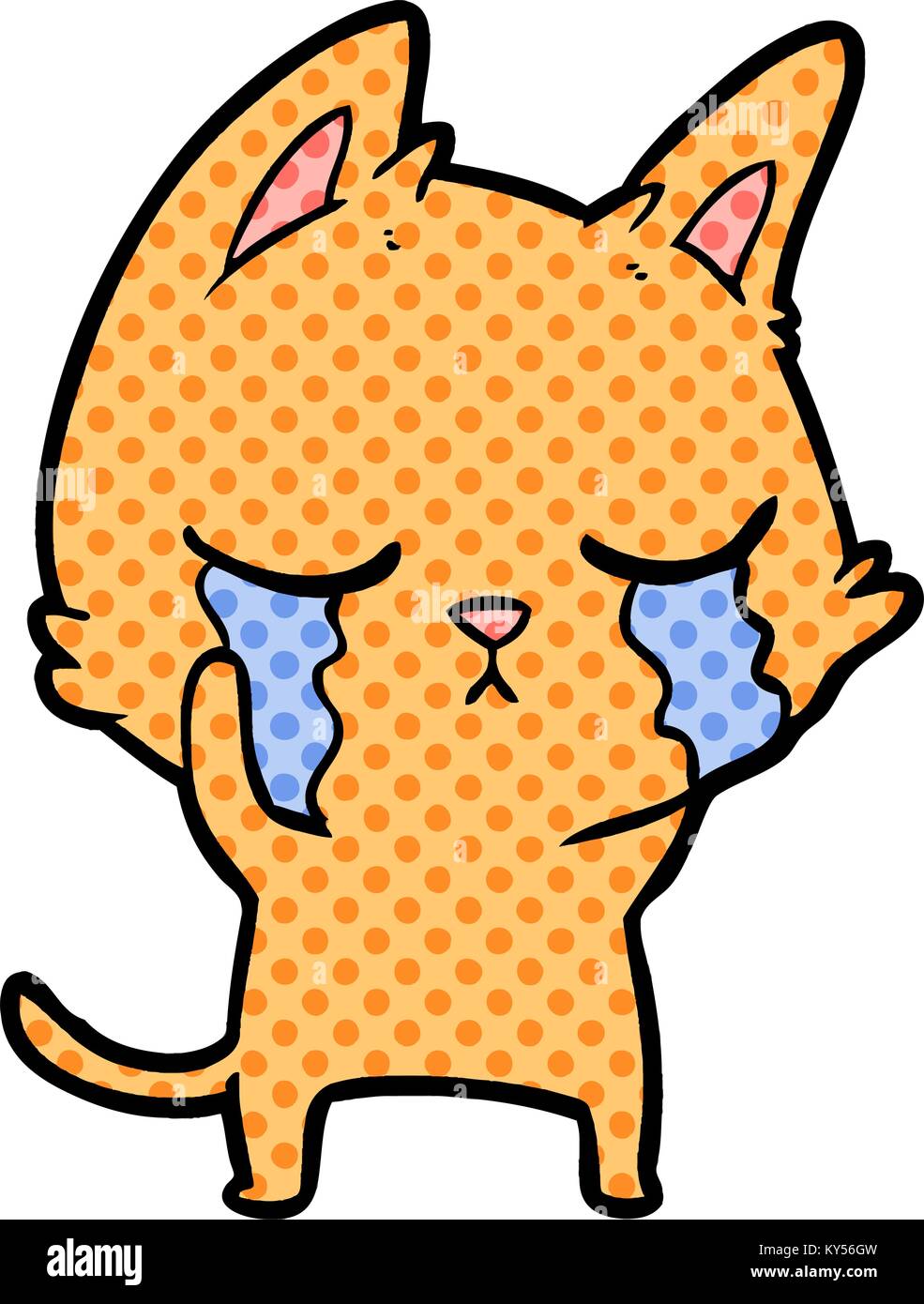 crying cartoon cat Stock Vector Image & Art - Alamy