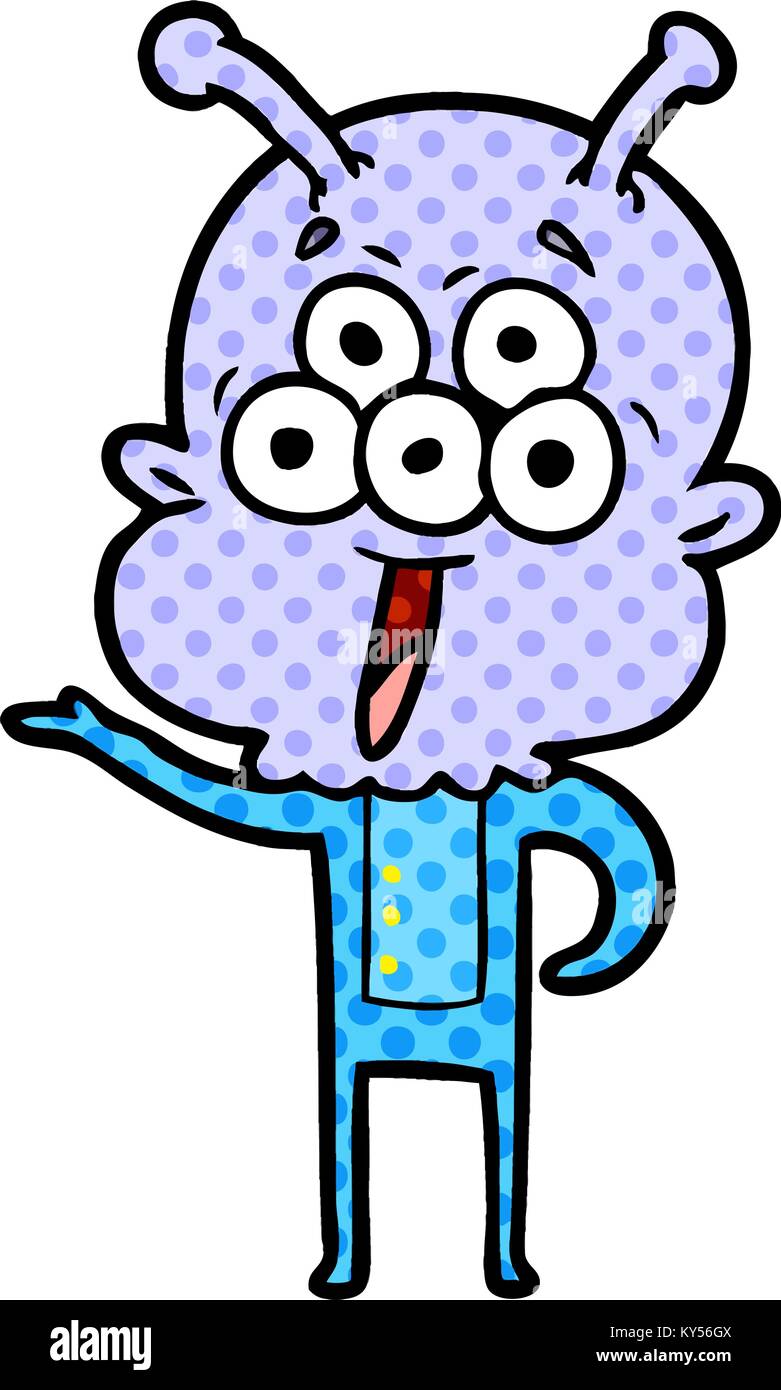 happy cartoon alien greeting Stock Vector Image & Art - Alamy