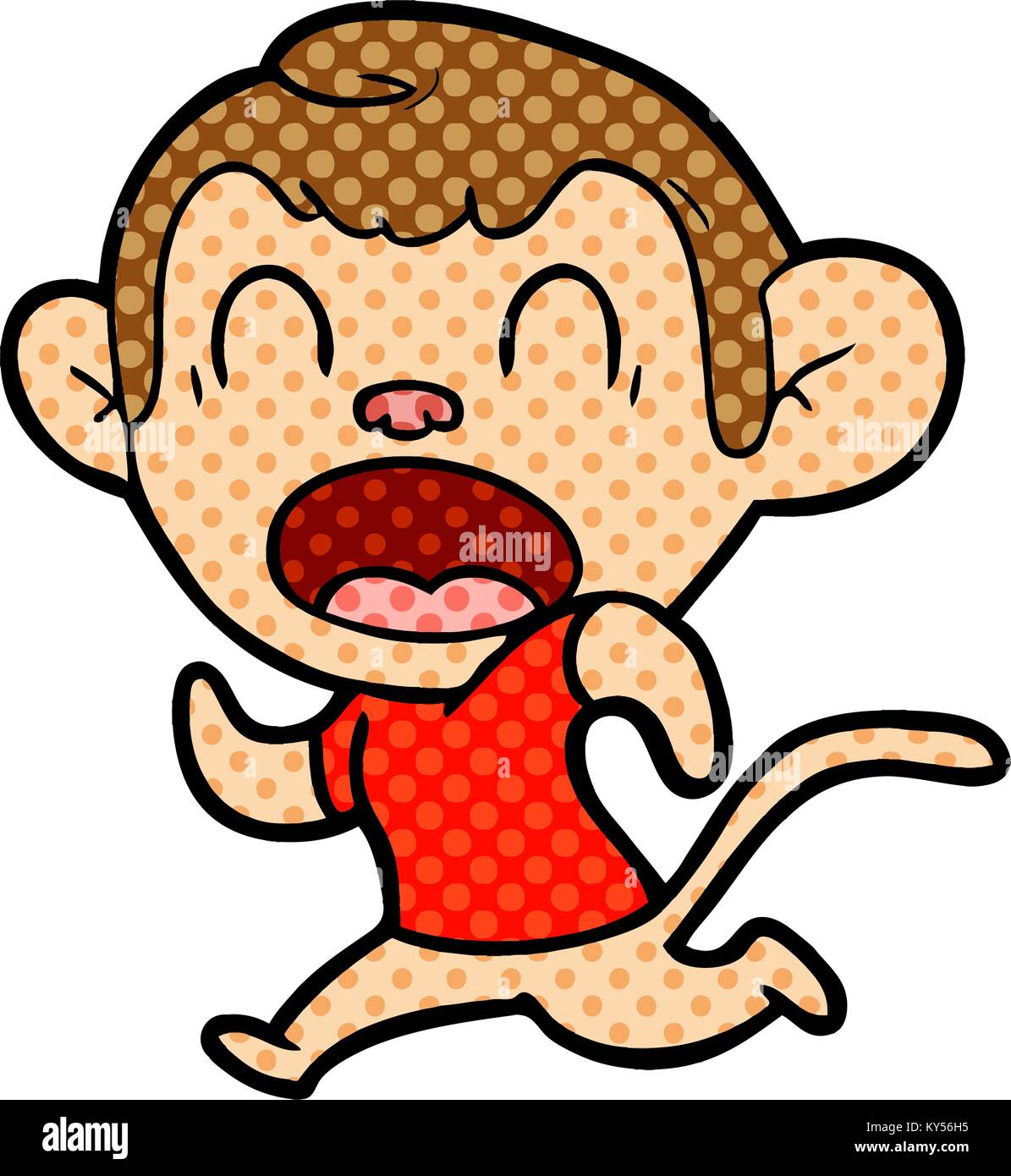 shouting cartoon monkey running Stock Vector Image & Art - Alamy