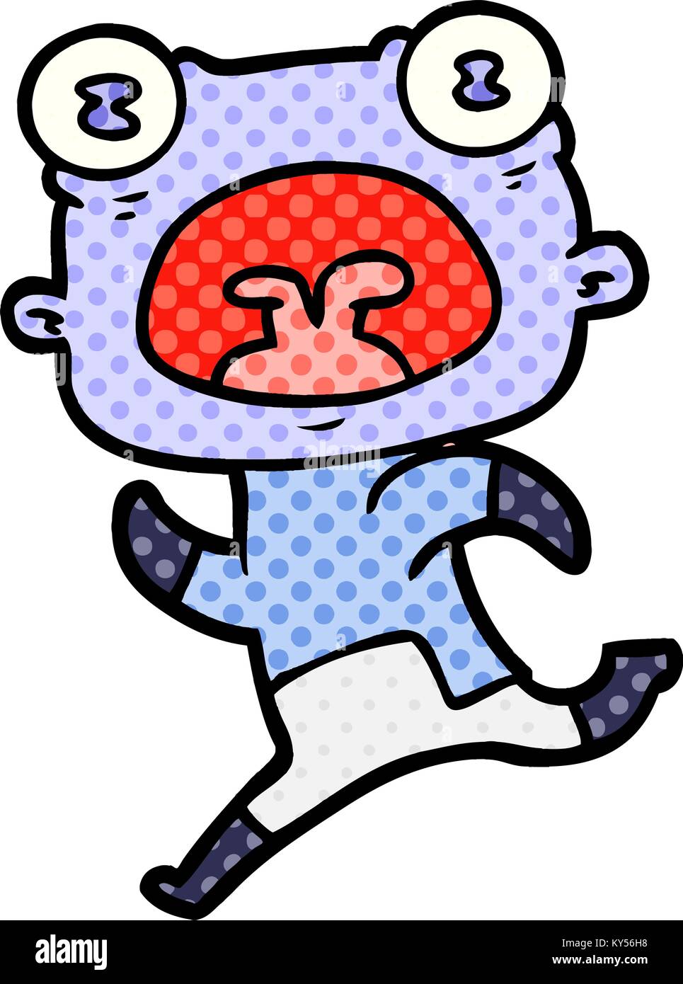 cartoon weird alien running away Stock Vector Image & Art - Alamy