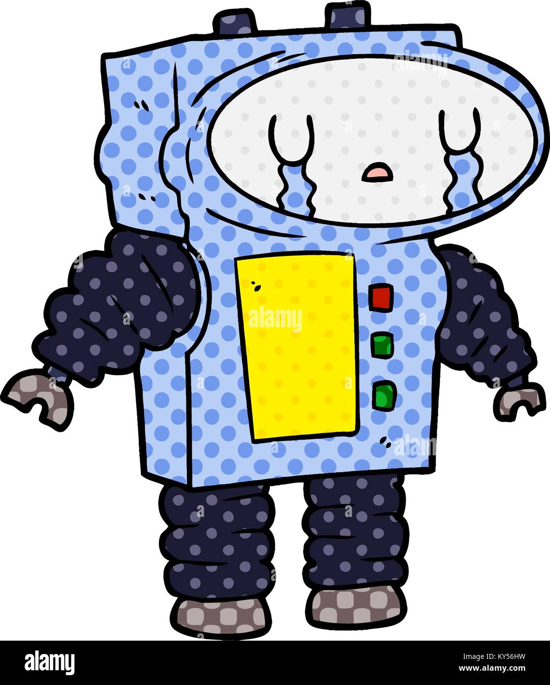 cartoon robot crying Stock Vector Image & Art - Alamy