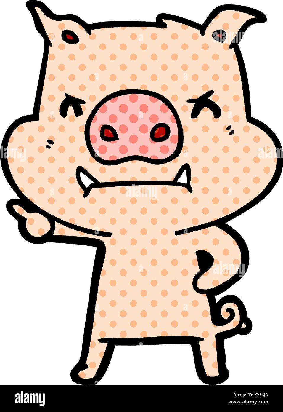 angry cartoon pig Stock Vector Image & Art - Alamy