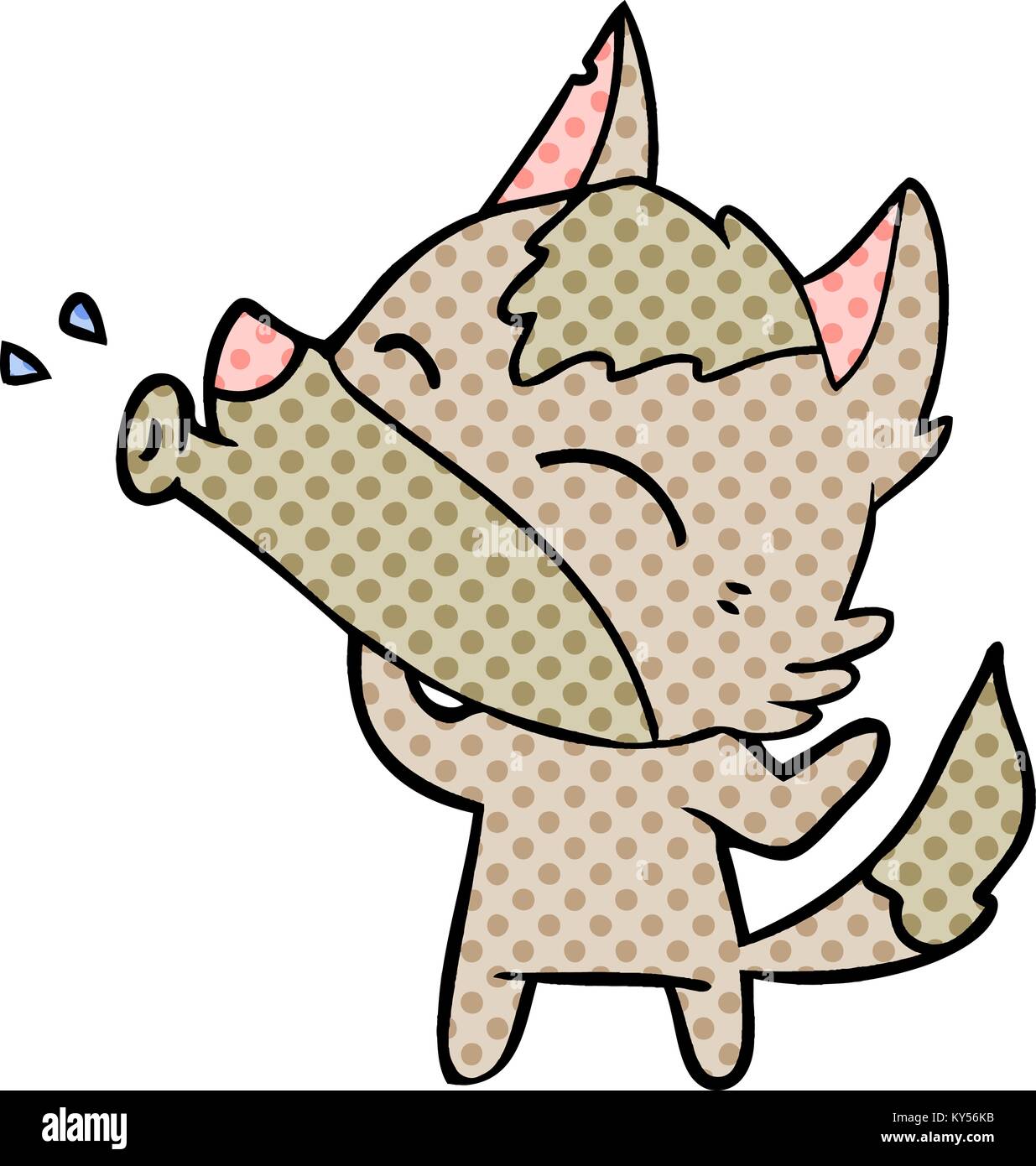 howling wolf cartoon Stock Vector Image & Art - Alamy