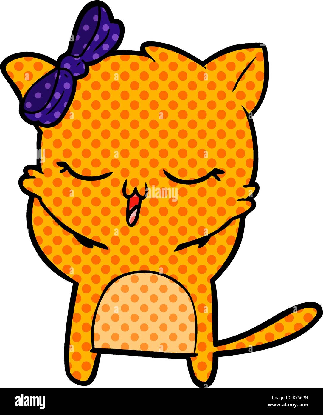 cartoon cat with bow on head Stock Vector Image & Art - Alamy