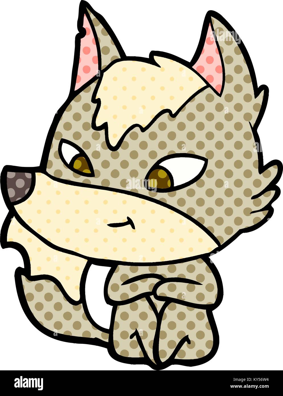 friendly cartoon wolf Stock Vector Image & Art - Alamy