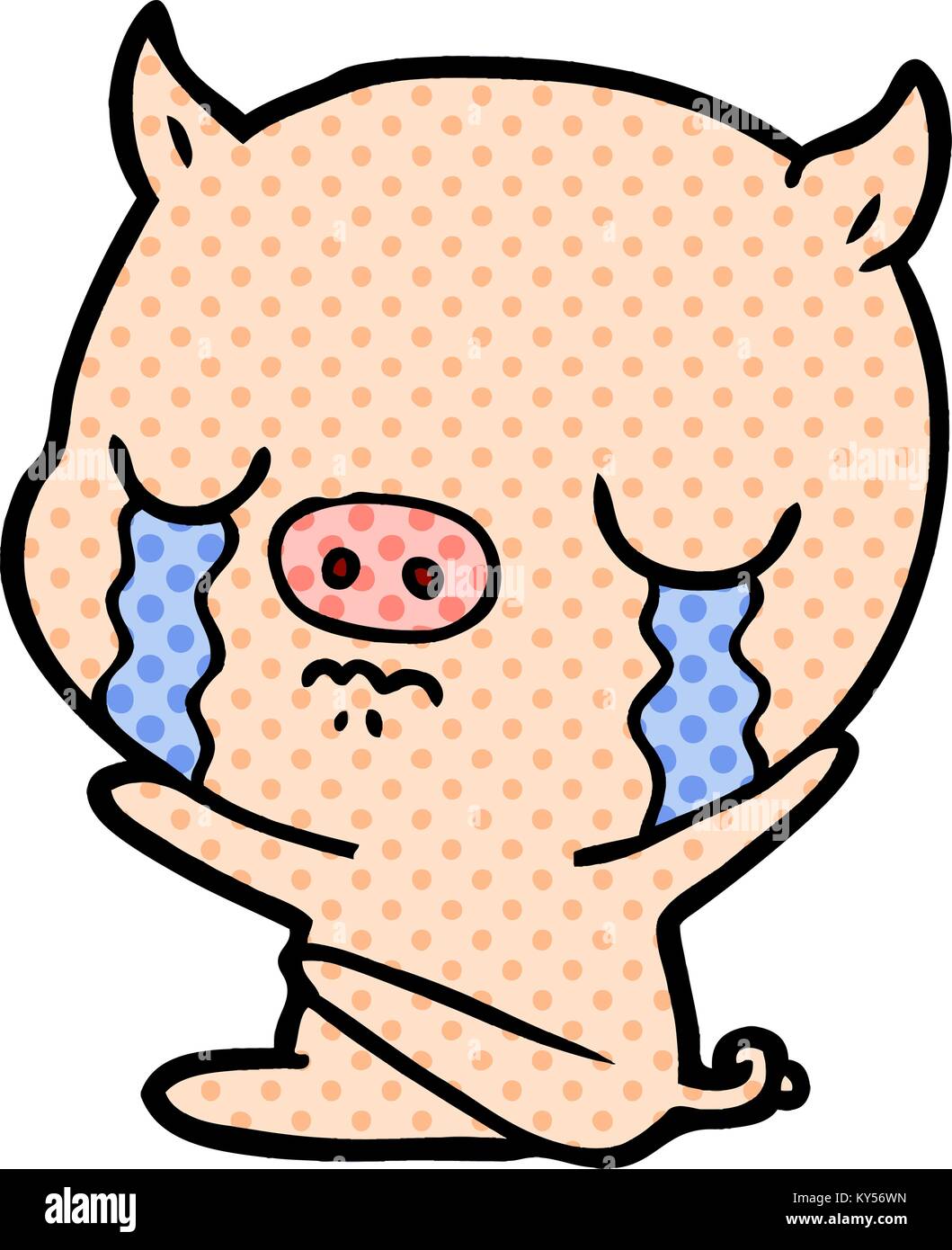 cartoon sitting pig crying Stock Vector Image & Art - Alamy