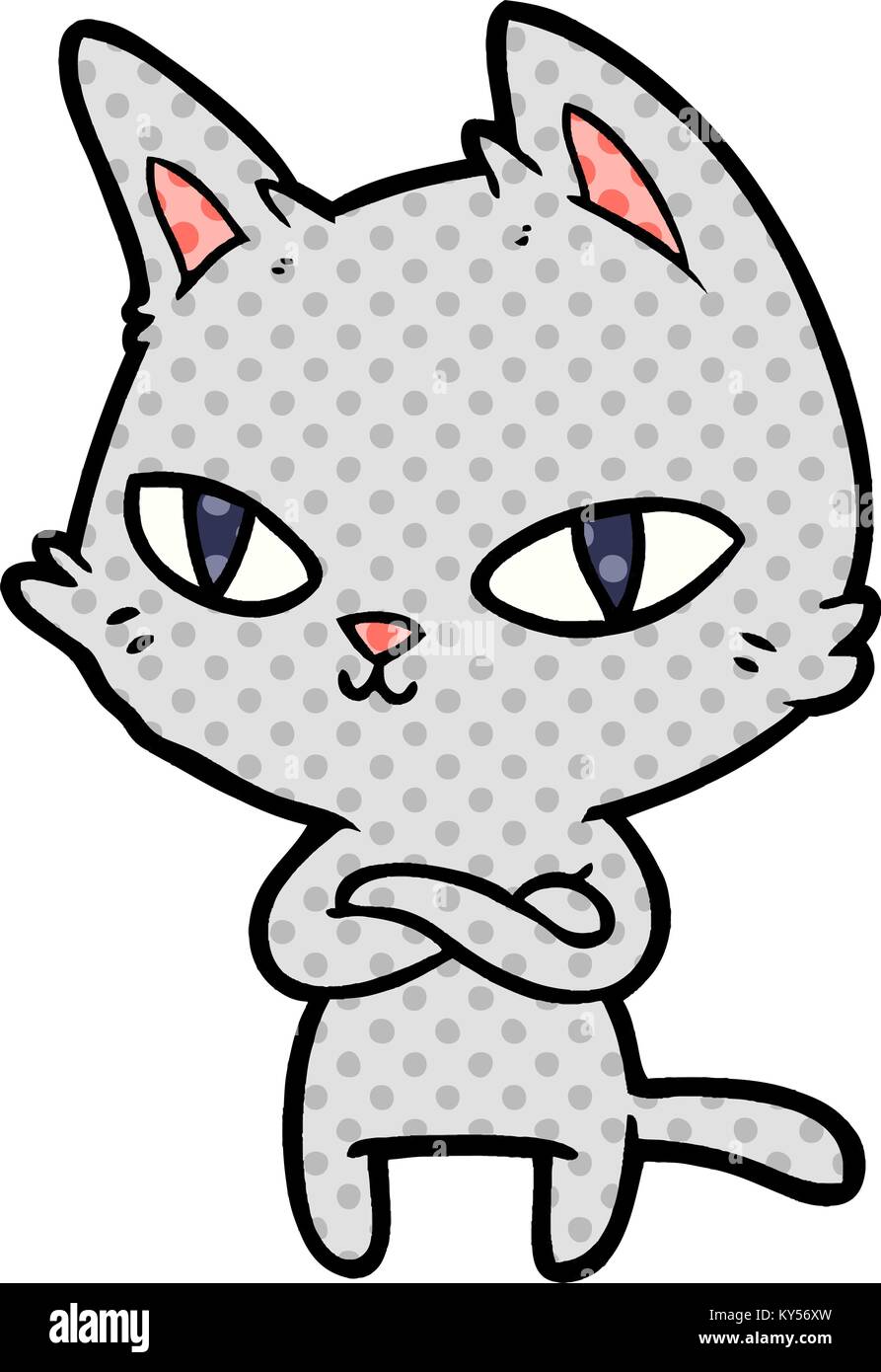 cartoon cat staring Stock Vector Image & Art - Alamy