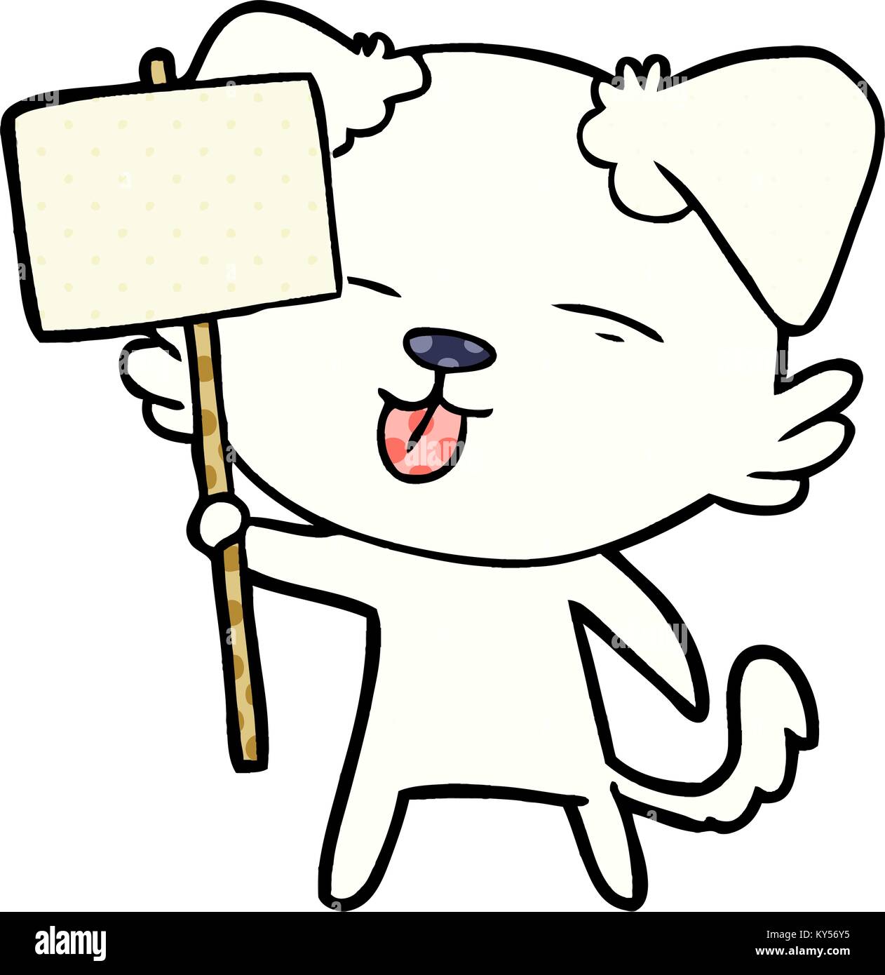 cartoon dog holding sign post Stock Vector Image & Art - Alamy