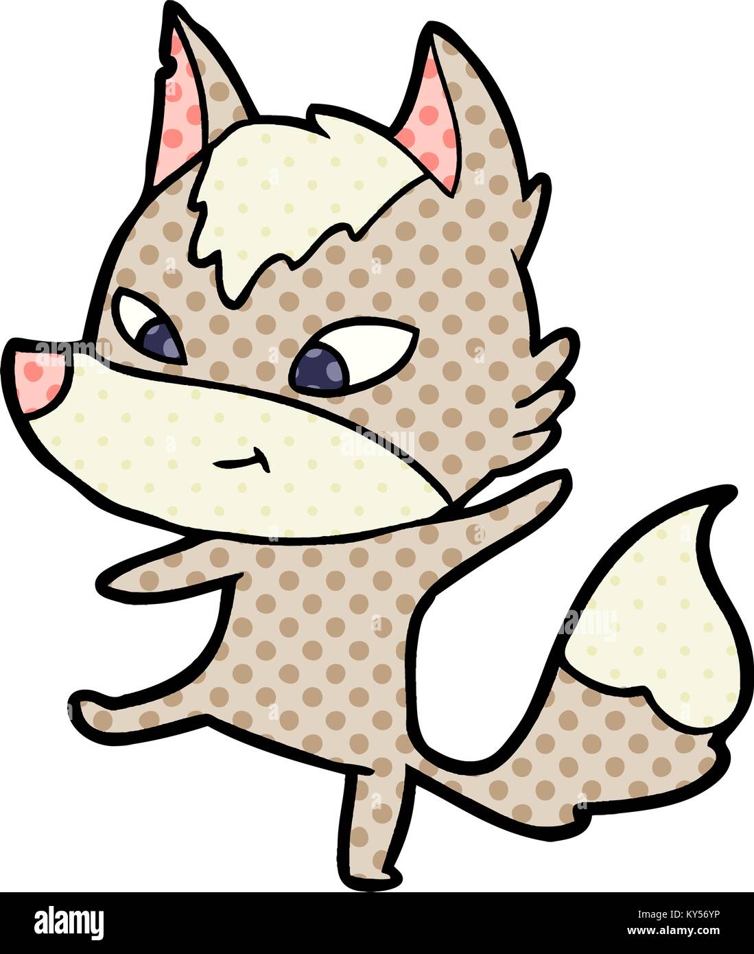 friendly cartoon wolf dancing Stock Vector Image & Art - Alamy